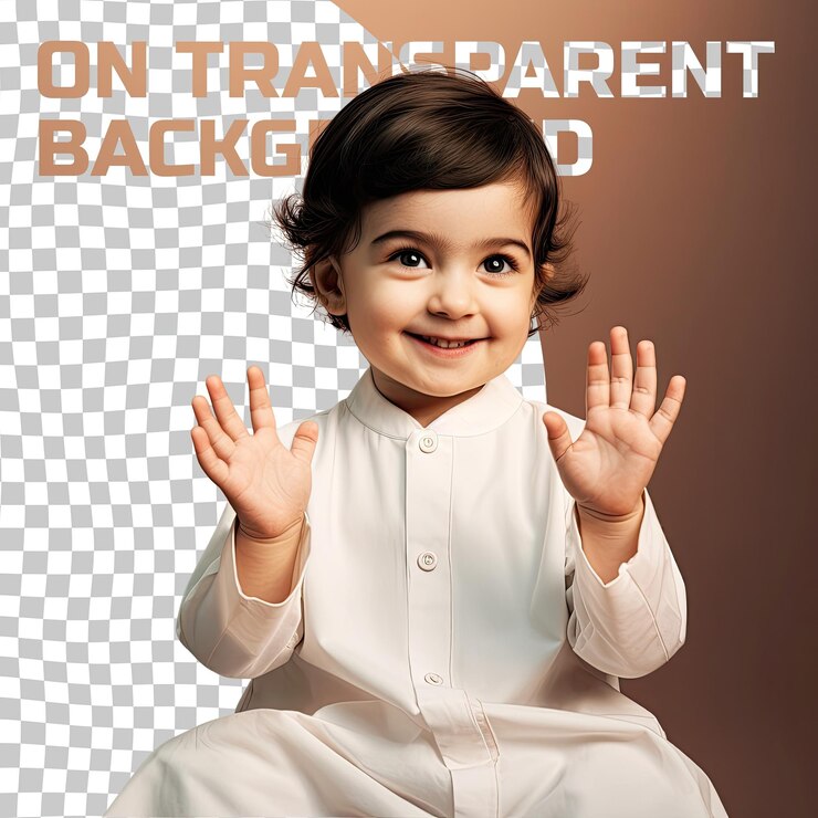 Premium Psd West Asian Preschooler Loving Short Haired Midwife Seated