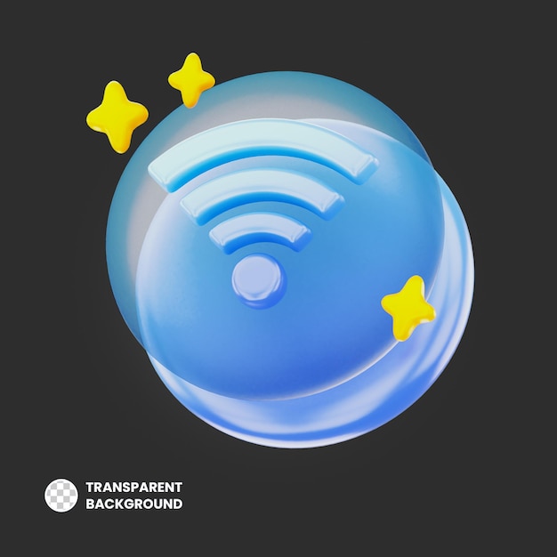 Premium PSD | Wifi 3d user interface icon Premium PSD | Wifi 3d user interface icon