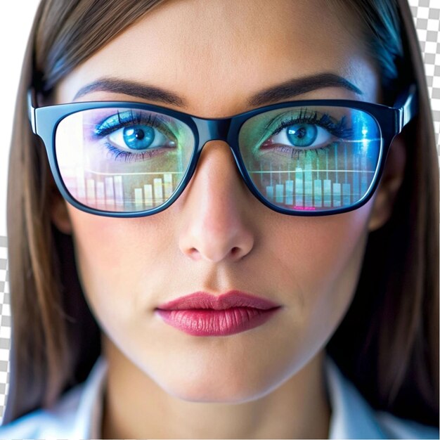 Premium Psd A Woman Wearing Glasses With A White Shirt And Black Rims