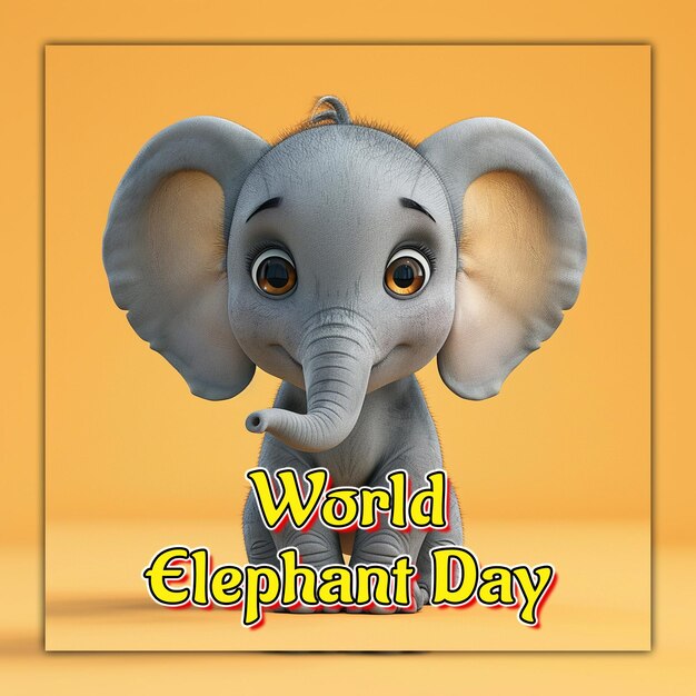 Premium PSD | World elephant day world wildlife day cute elephants ... Premium PSD | World elephant day world wildlife day cute elephants ...