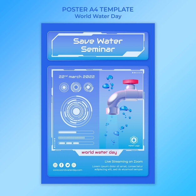 Premium Psd World Water Day Poster And Flyer