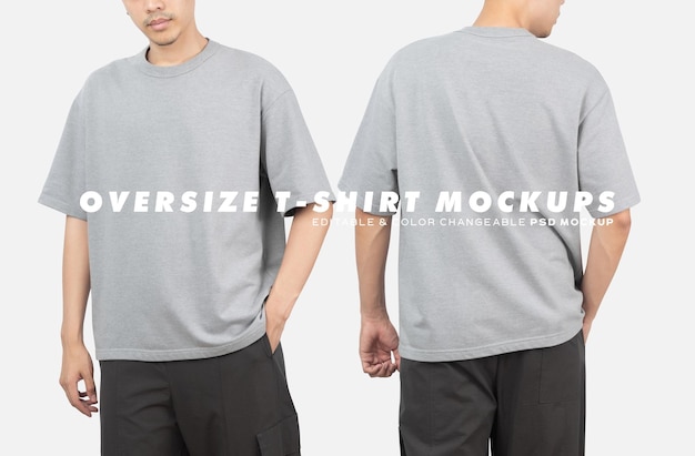 Premium Psd Young Man In Oversize T Shirt Mockup Psd Template For
