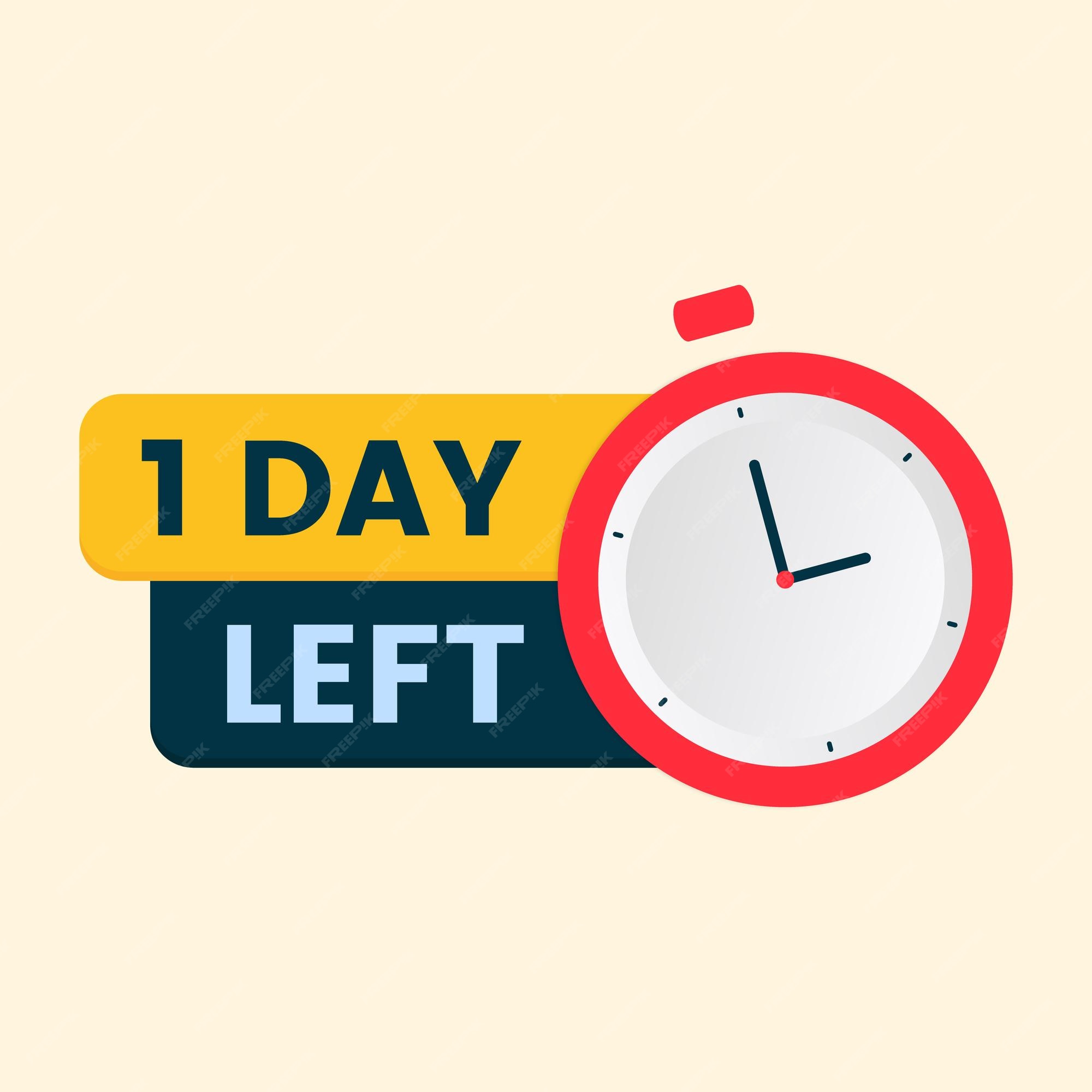 Premium Vector | 1 day left countdown banner with timer Premium Vector | 1 day left countdown banner with timer