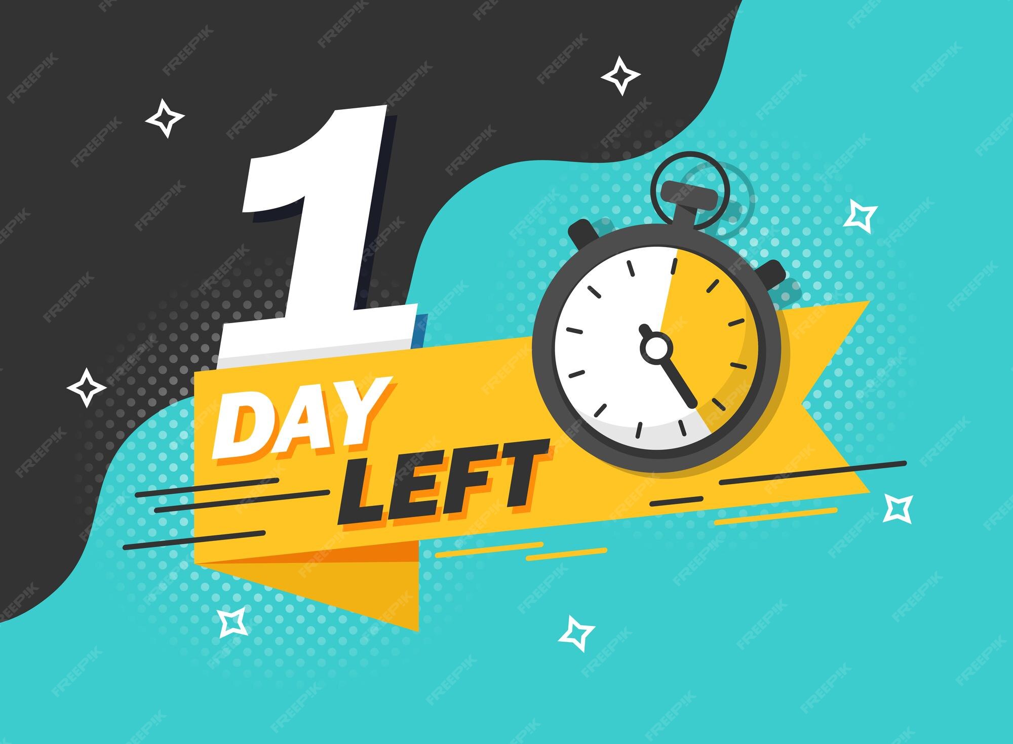 Premium Vector | 1 day left icon in flat style Offer countdown date ... Premium Vector | 1 day left icon in flat style Offer countdown date ...