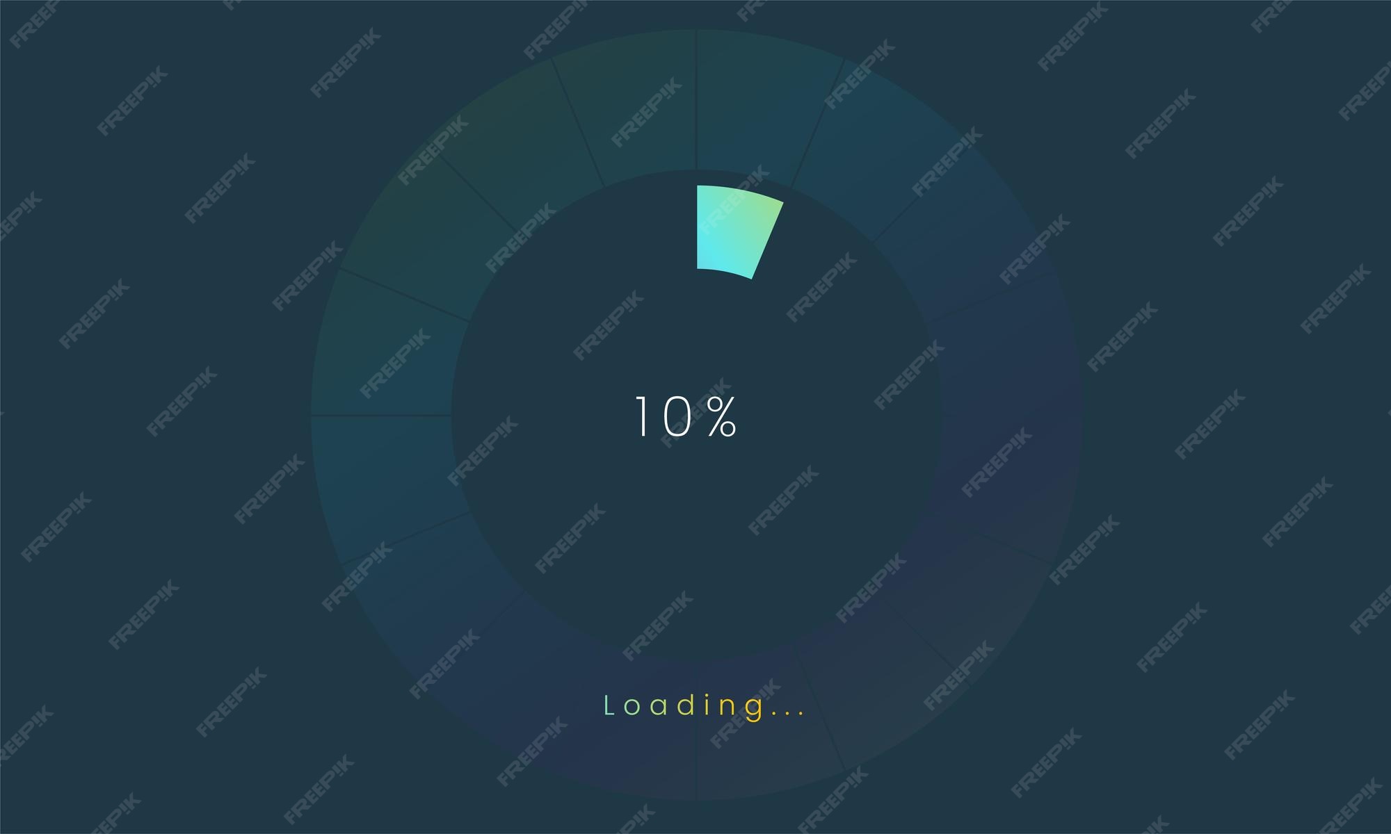 Premium Vector | 10 percent loading user interface a futuristic loading icon colorful loading ...