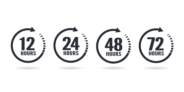 Premium Vector | 12 24 48 and 72 hours sign icon vector Premium Vector | 12 24 48 and 72 hours sign icon vector