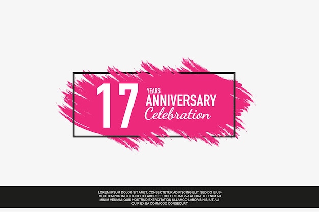 Premium Vector | 17 years anniversary celebration with pink colour ... Premium Vector | 17 years anniversary celebration with pink colour ...