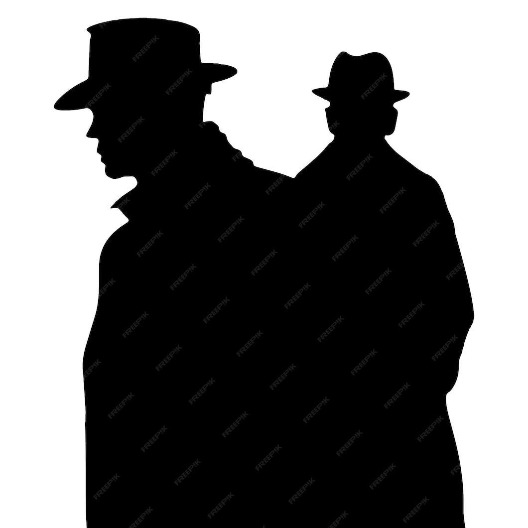 Premium Vector | 2 detective black silhouette. silhouette of a ... Premium Vector | 2 detective black silhouette. silhouette of a ...