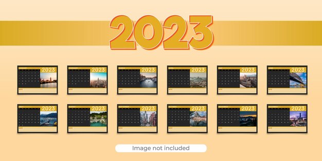 Premium Vector | 2023 calendar design template Premium Vector | 2023 calendar design template