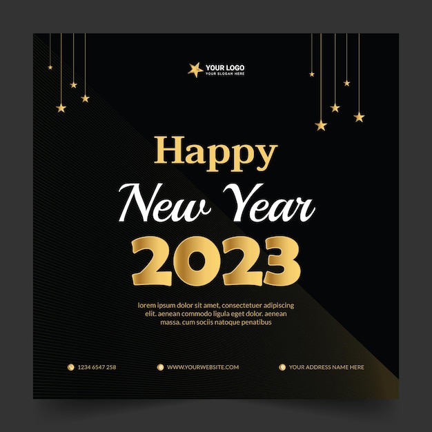 Happy New Year 2023 Post Design Vectors And Illustrations For Free