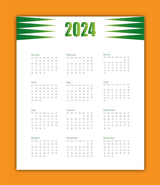 Premium Vector 2024 Calendar Design Premium Vector 2024 Calendar Design