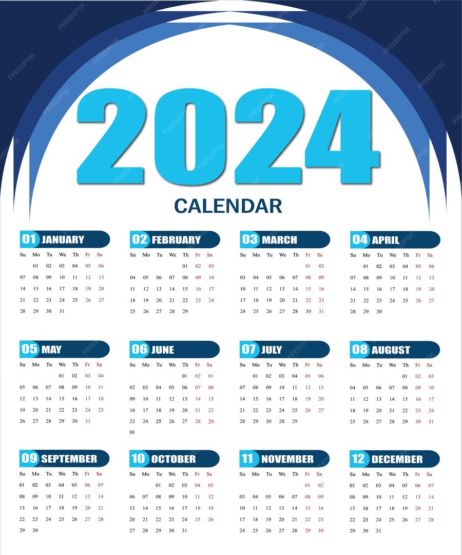 Premium Vector | 2024 calendar design Premium Vector | 2024 calendar design