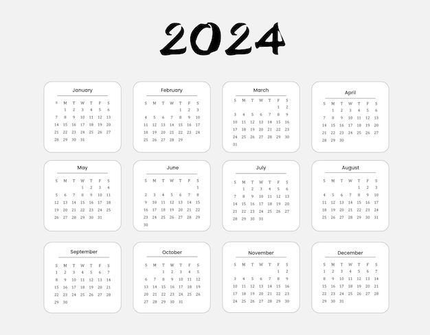Premium Vector | 2024 calendar template Vector Design Premium Vector | 2024 calendar template Vector Design