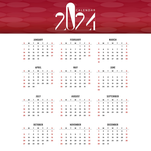Premium Vector | 2024 calendar template vector illustration Premium Vector | 2024 calendar template vector illustration