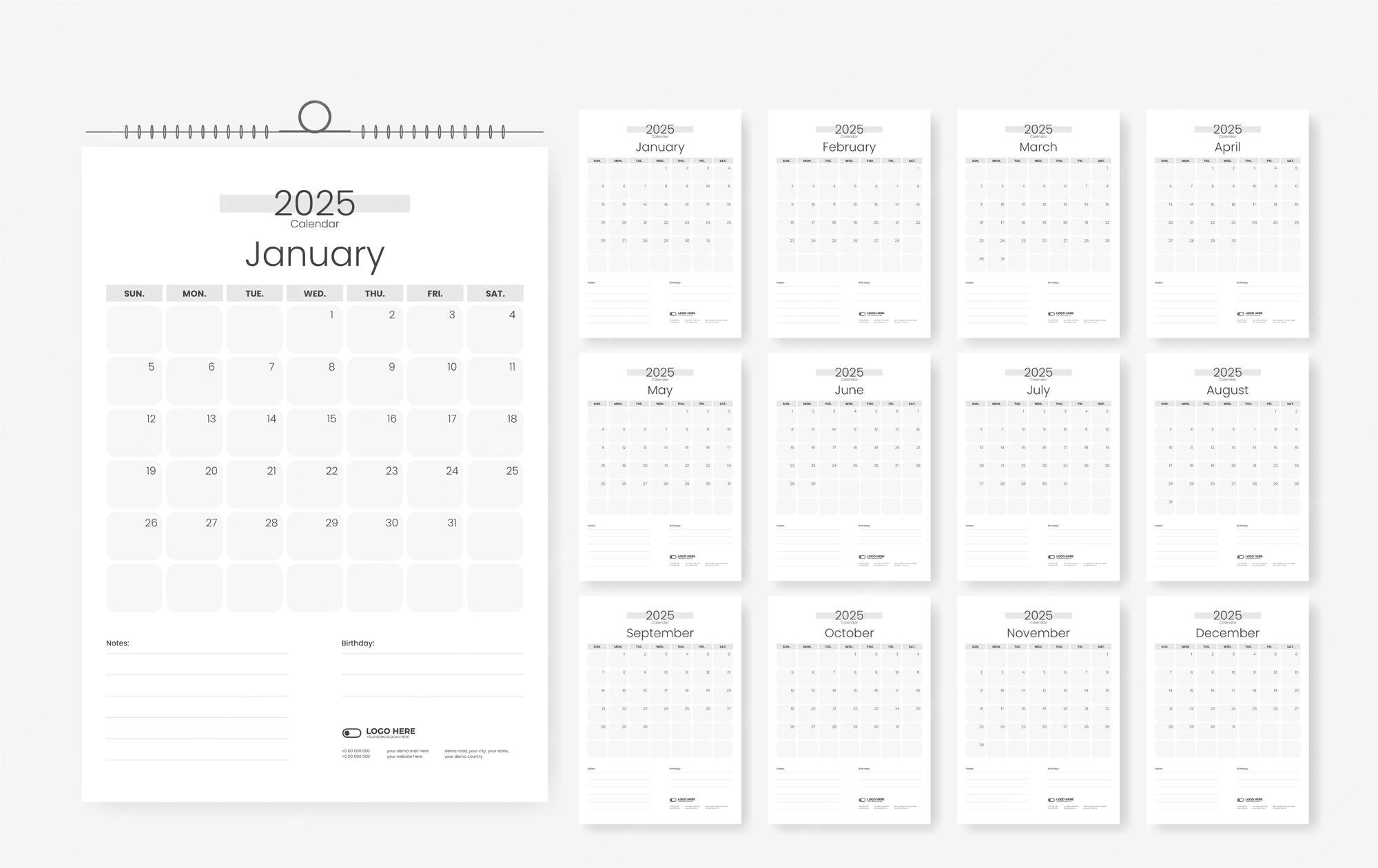 Premium Vector | 2025 calendar design template Premium Vector | 2025 calendar design template