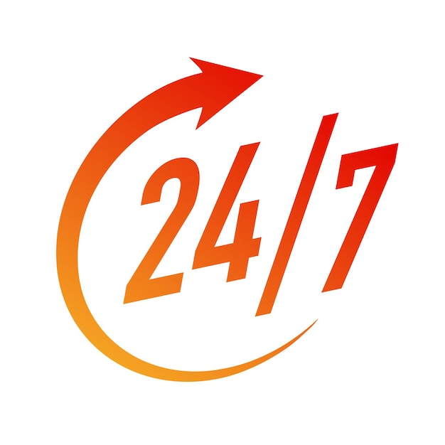 Premium Vector | 247 hours timer vector symbol gradient color Premium Vector | 247 hours timer vector symbol gradient color