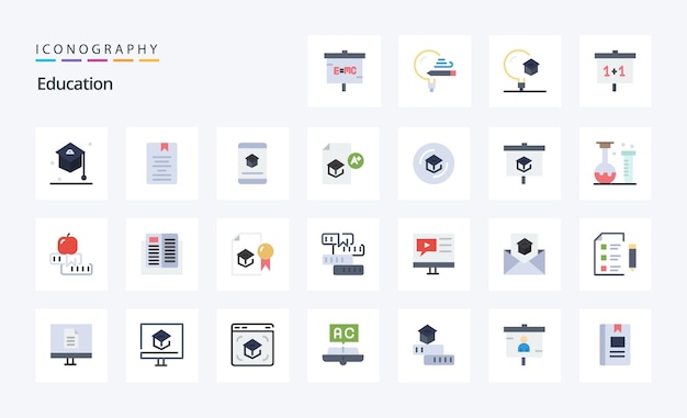Premium Vector 25 Education Flat Color Icon Pack Vector Icons