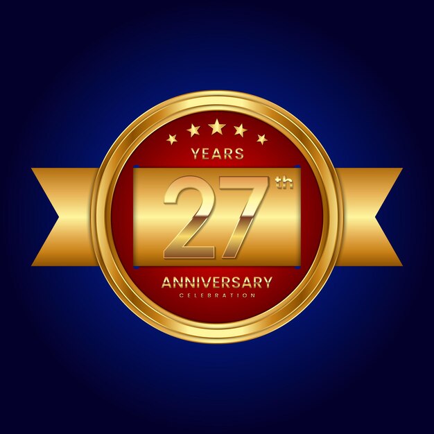 Premium Vector | 27th Anniversary logo with badge style Anniversary ... Premium Vector | 27th Anniversary logo with badge style Anniversary ...
