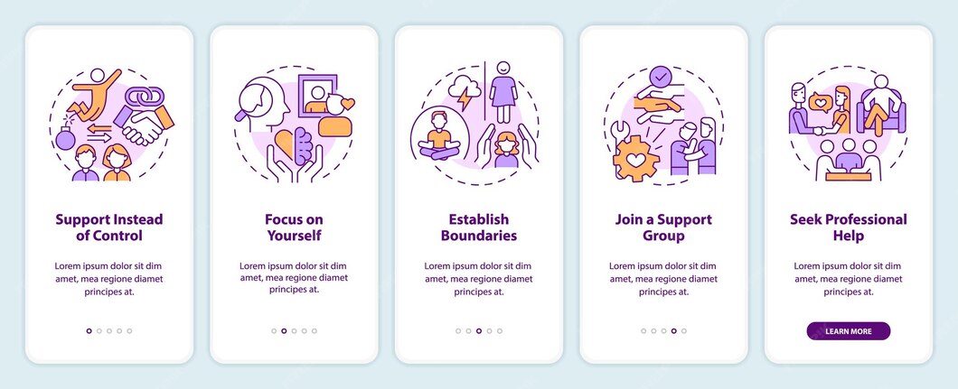 Premium Vector | 2d icons representing codependent relationship mobile ...