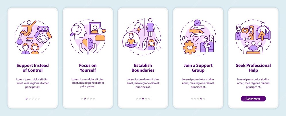 Premium Vector | 2d icons representing codependent relationship mobile ...