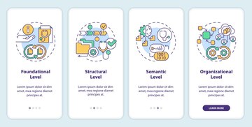 Premium Vector | 2d icons representing health interoperability ...