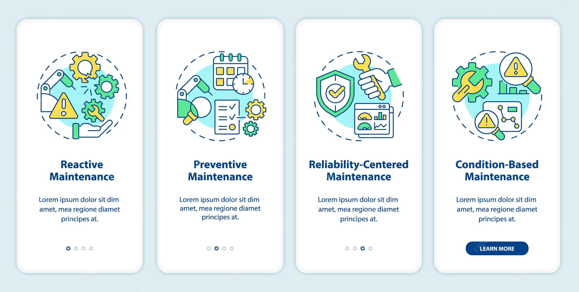 Premium Vector | 2d icons representing predictive maintenance mobile ...