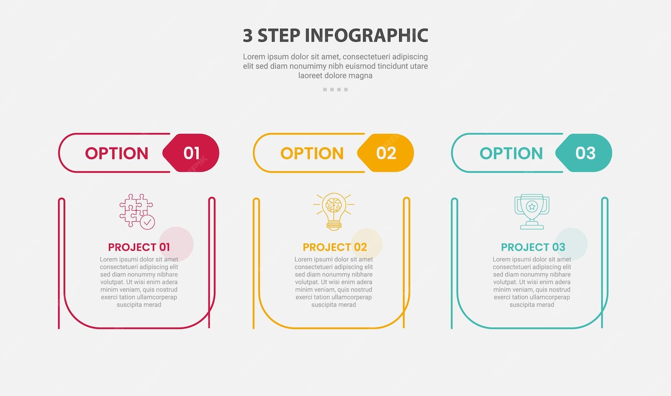 Premium Vector | 3 points template infographic outline style with 3 ...
