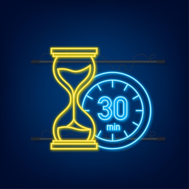 Premium Vector | The 30 minutes, stopwatch vector neon icon. Stopwatch ... Premium Vector | The 30 minutes, stopwatch vector neon icon. Stopwatch ...