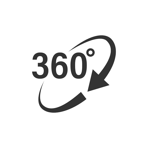 Premium Vector | 360 degrees icon in flat style Rotate symbol vector ... Premium Vector | 360 degrees icon in flat style Rotate symbol vector ...