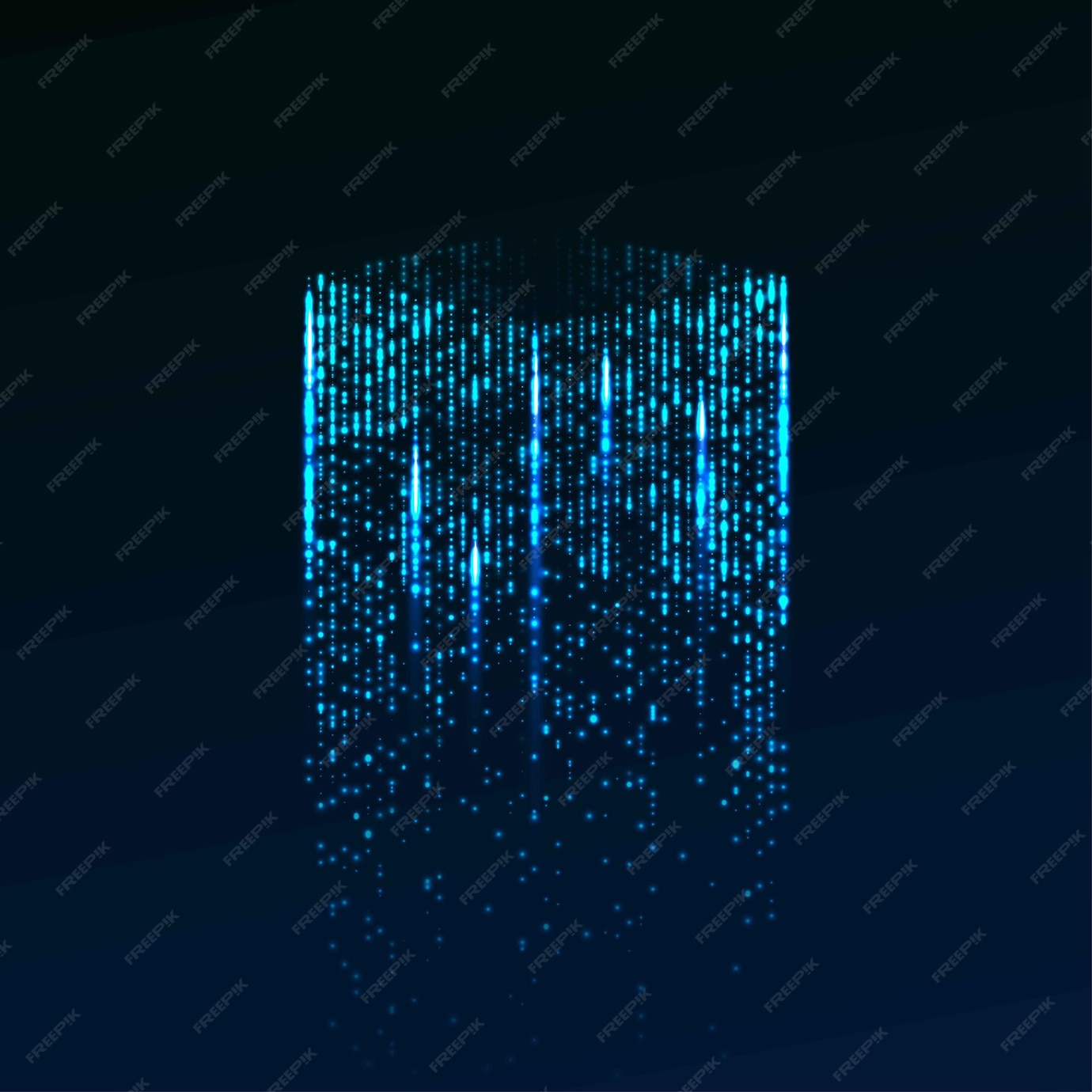 Premium Vector | 3d big data cube made of glowing particles isometric ...