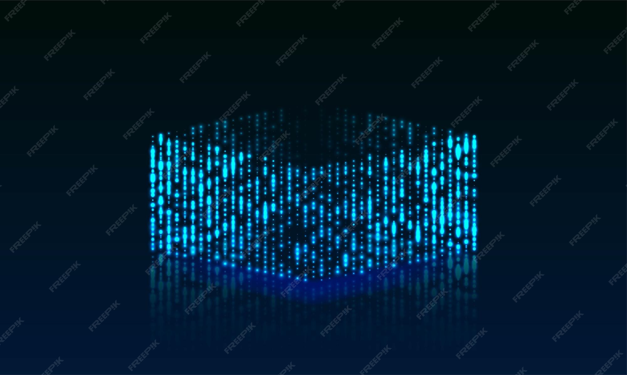 Premium Vector | 3d big data cube made of glowing particles isometric ...