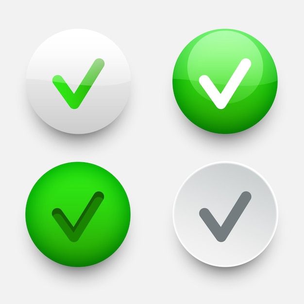 Premium Vector | 3d check mark set Buttons check marks isolated on ... Premium Vector | 3d check mark set Buttons check marks isolated on ...