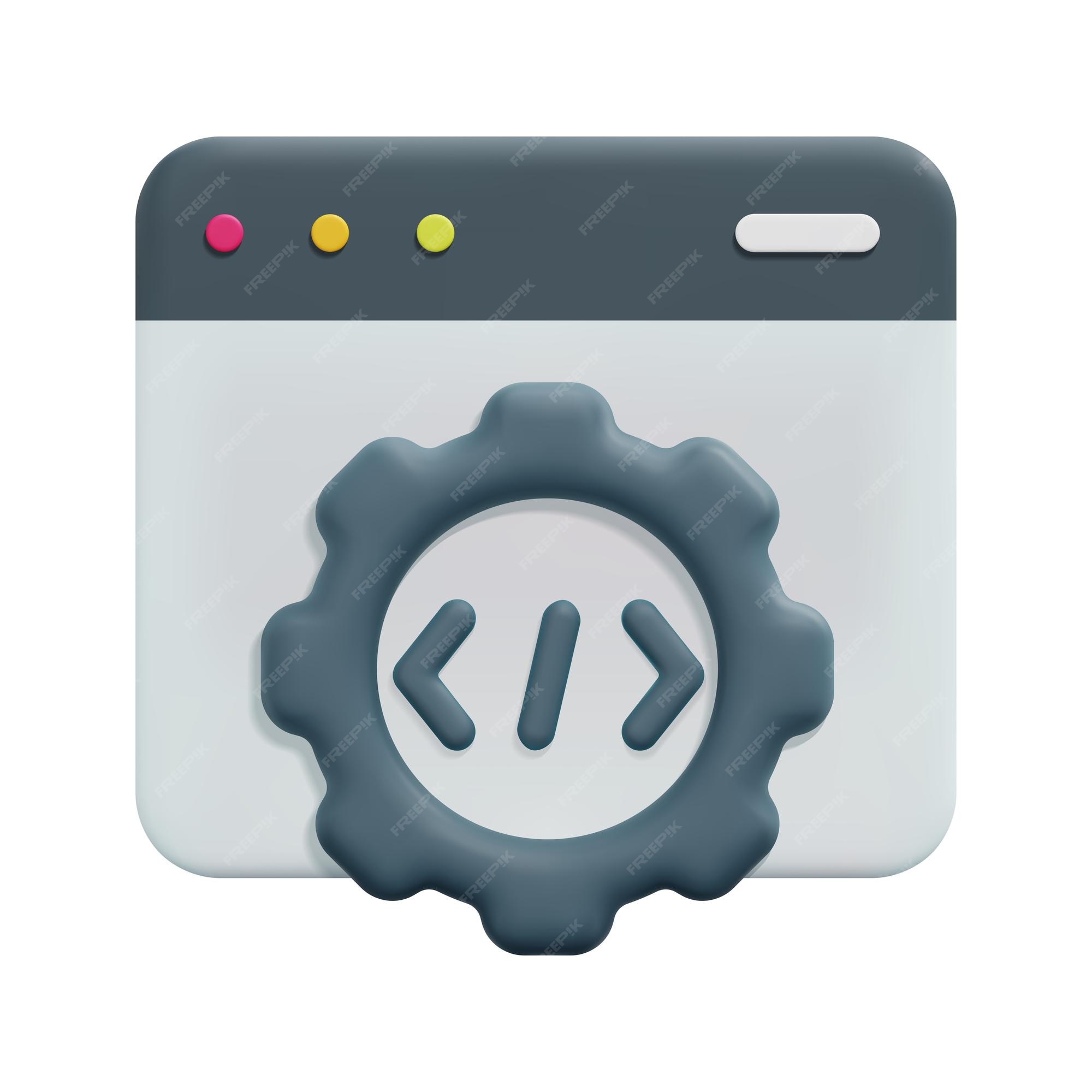 3d code optimization icon vector isolated on white background 3d development and software ...