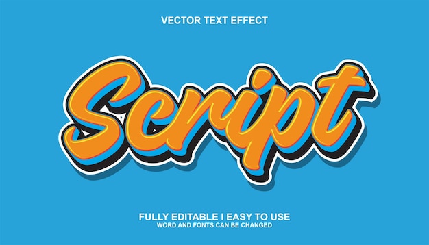 Premium Vector 3d Editable Script Text Effect Scipt Style Texxt
