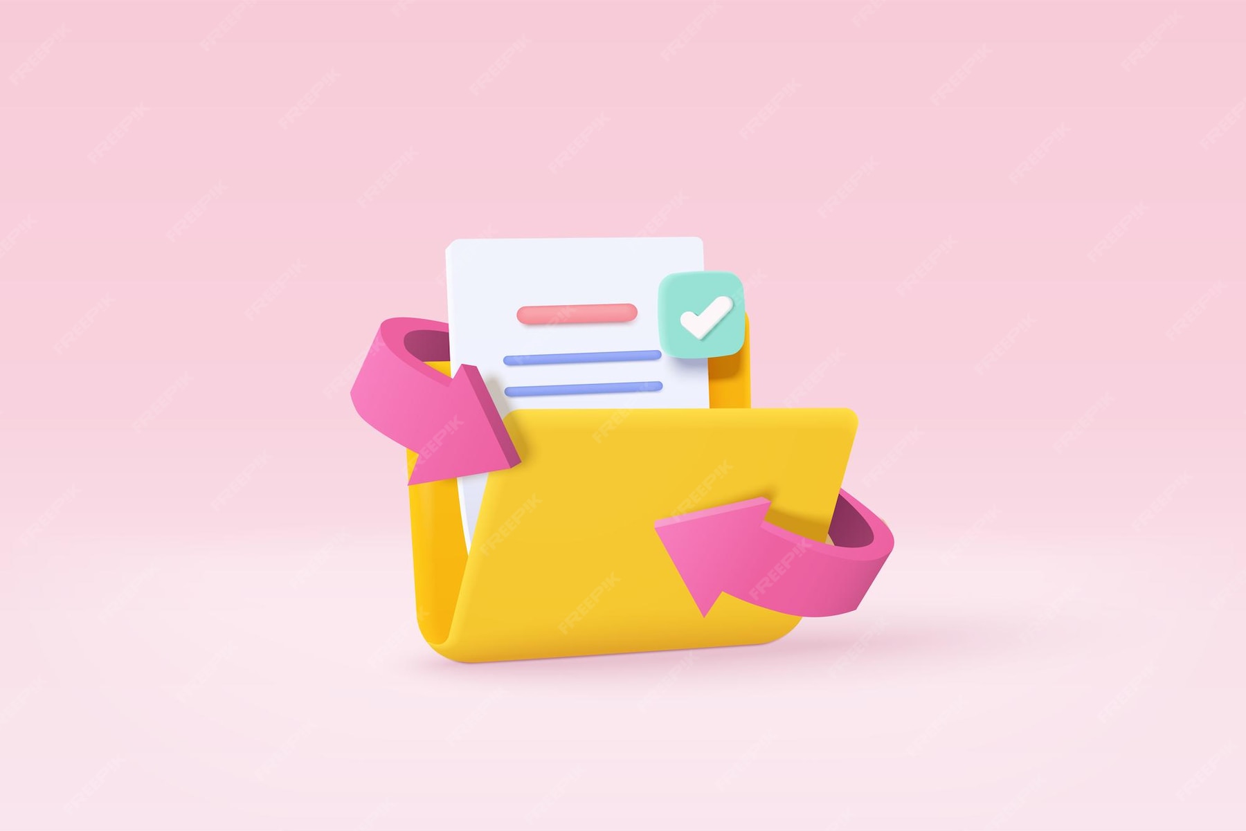 Premium Vector 3d File Transfer Of Document In Folder File Transfer Encrypted Form Connection