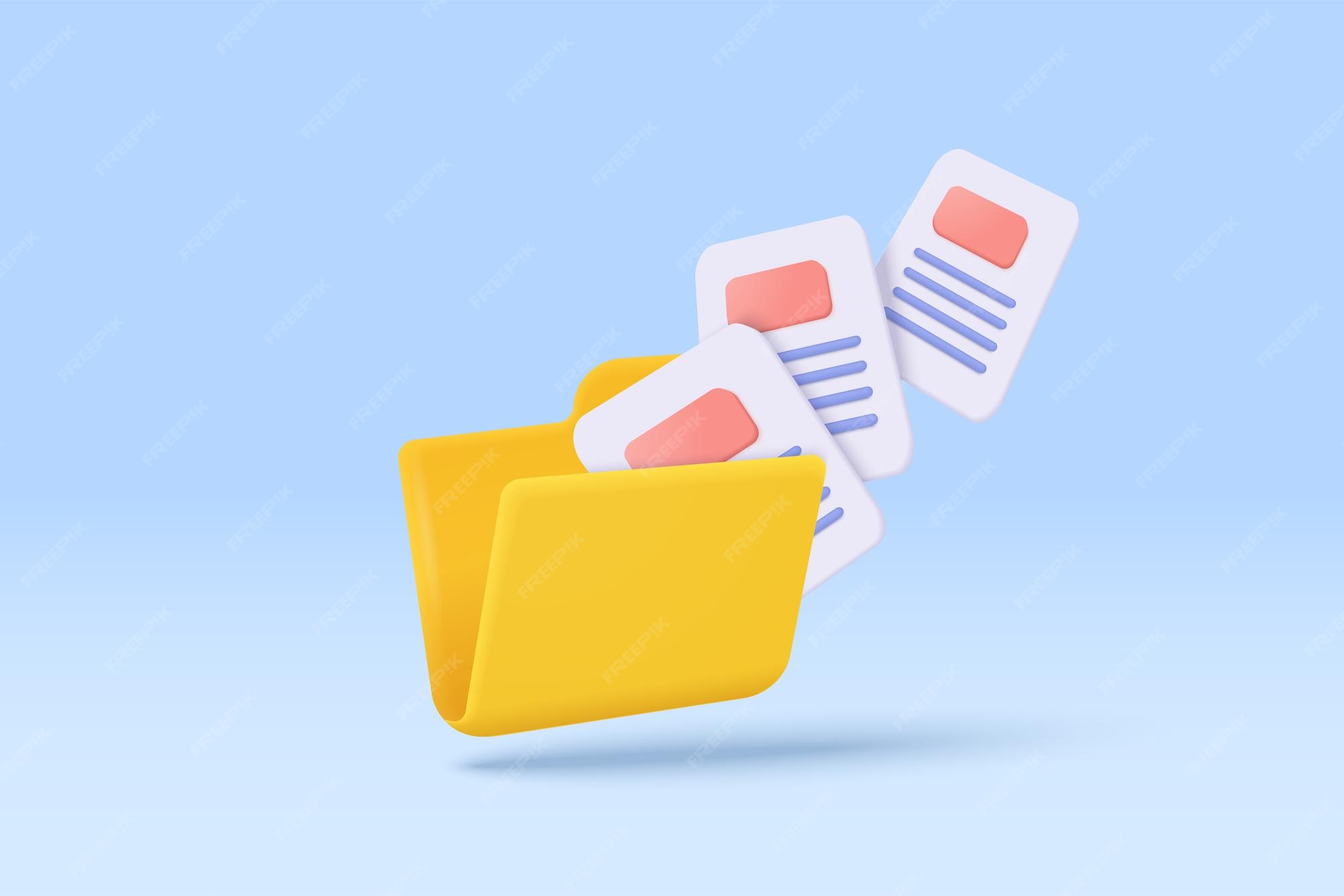 Premium Vector 3d File Transfer Of Document In Folder File Transfer