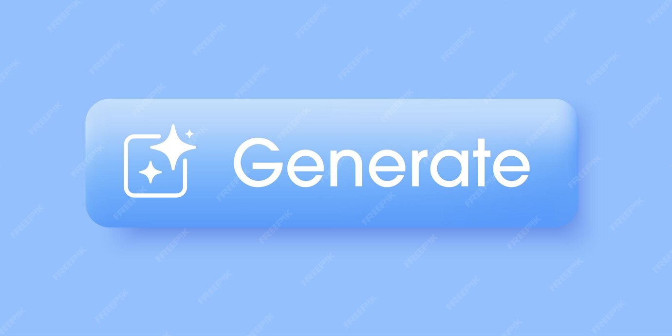 3D Generate AI button AI stars icon Artificial intelligence and Machine learning technology ...