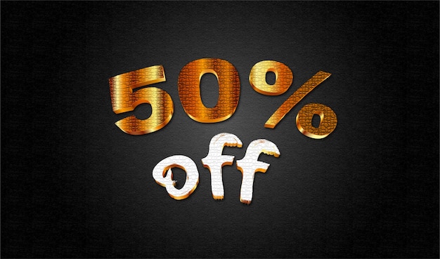 Premium Vector 3d Gold Discount 50 Off Effects Editable Text