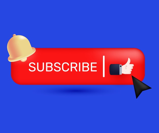 Premium Vector Subscribe Button With Pointer Clicking Arrow Cursor ... Premium Vector Subscribe Button With Pointer Clicking Arrow Cursor ...
