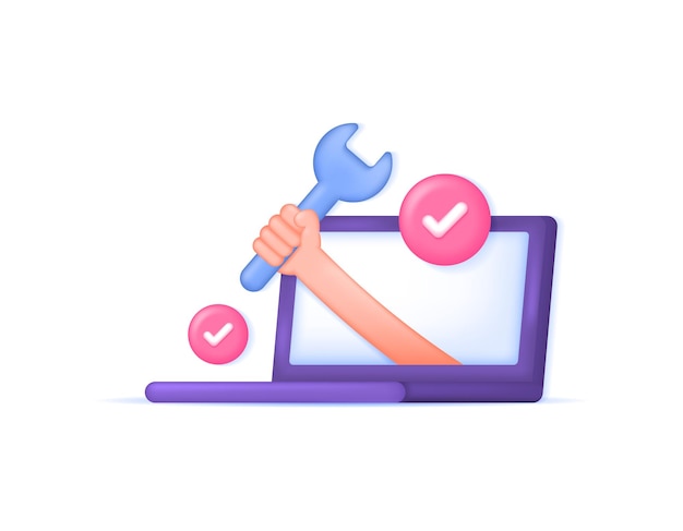Premium Vector | 3D illustration concept of repair and maintenance or ... Premium Vector | 3D illustration concept of repair and maintenance or ...