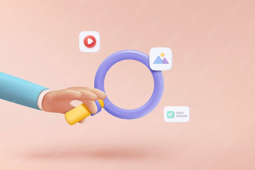 Premium Vector | 3d media file management concept searching image and ...