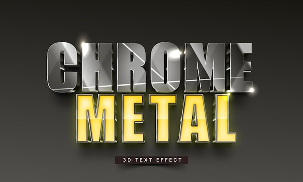Premium Vector 3d Metallic Futuristic Text Effect