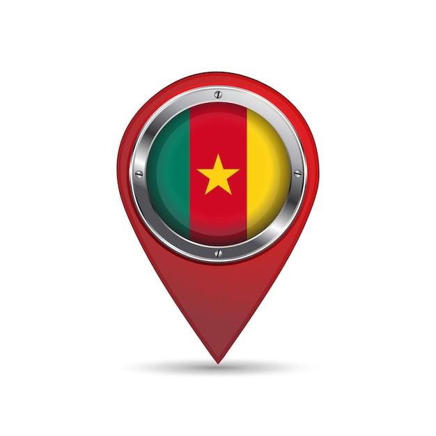 Premium Vector 3d Pin Icon With Cameroon Flag Inside Vector Image