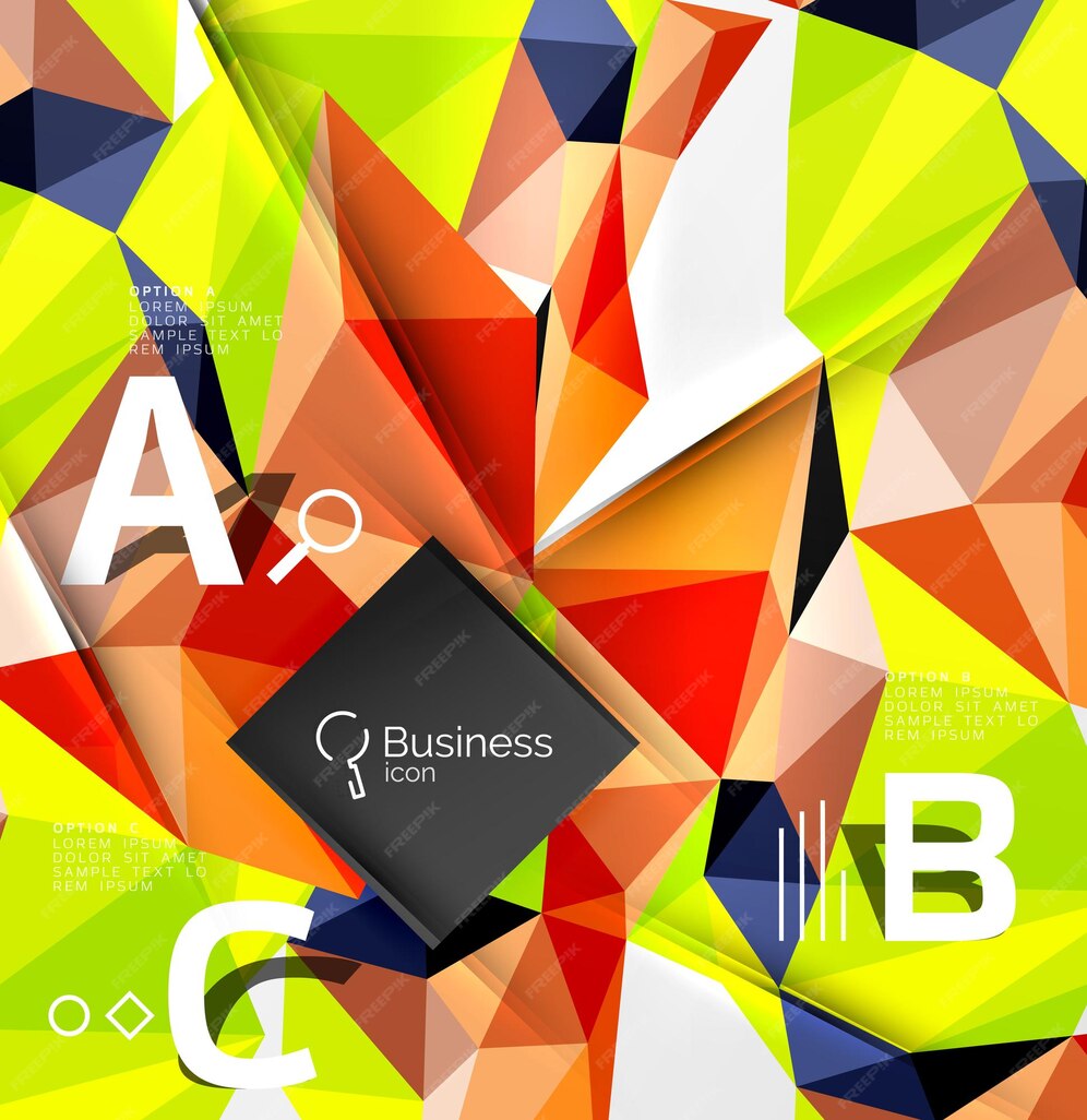 Premium Vector | 3d polygonal object triangles abstract background vector template background ...