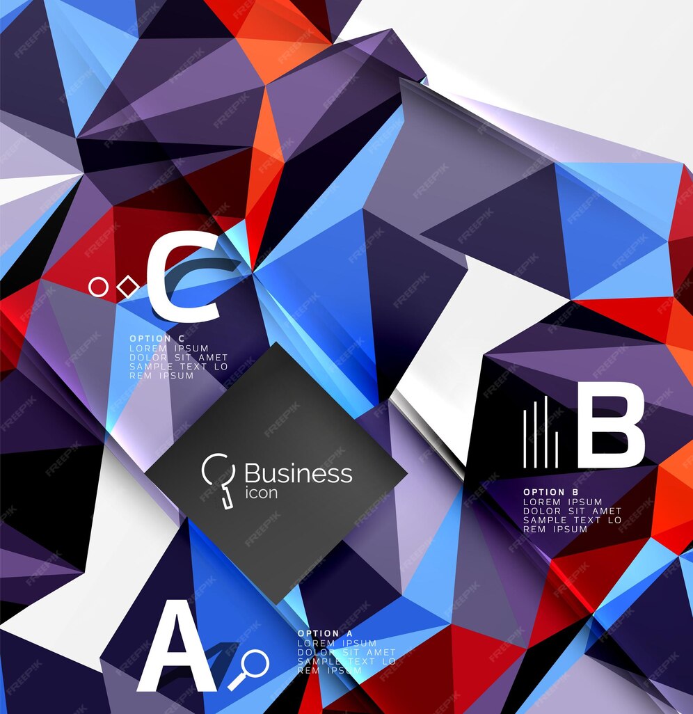 Premium Vector | 3d polygonal object triangles abstract background vector template background ...