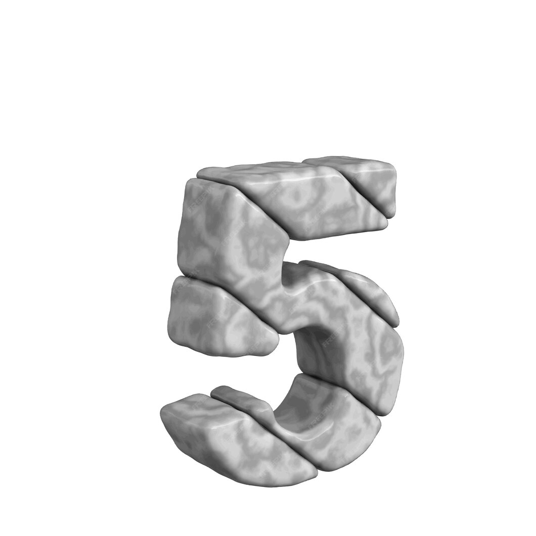 Premium Vector | 3d symbol made of marble number 5 Premium Vector | 3d symbol made of marble number 5