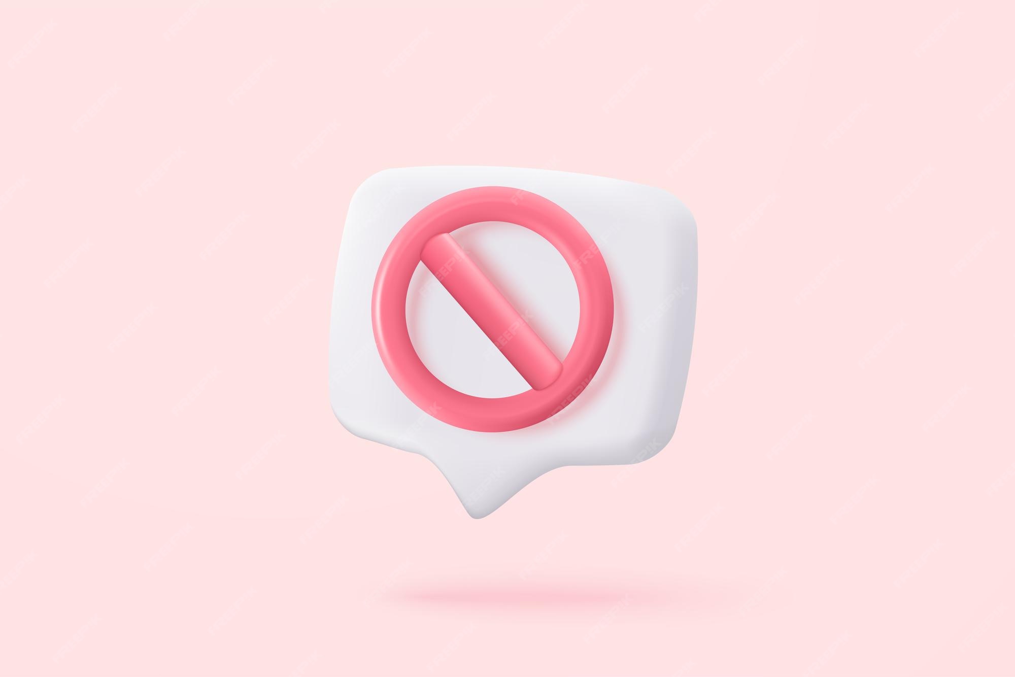 Premium Vector 3d Traffic Stop For Alert Notification Icon Negative