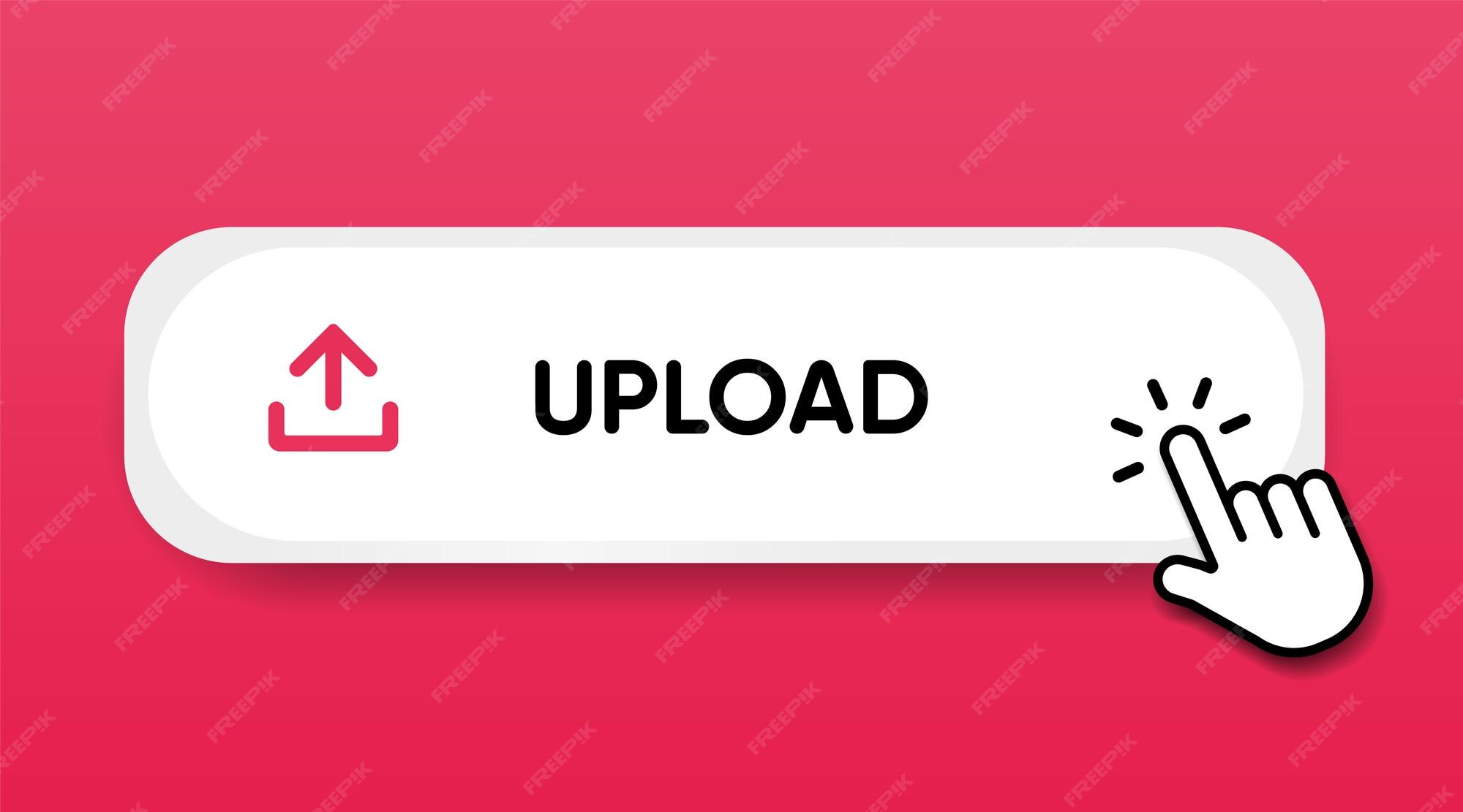 3d 업로드 버튼 아이콘 업로드 아이콘 위쪽 화살표 아래쪽 기호 Ui Ux에 대한 여기 버튼 클릭 프리미엄 벡터