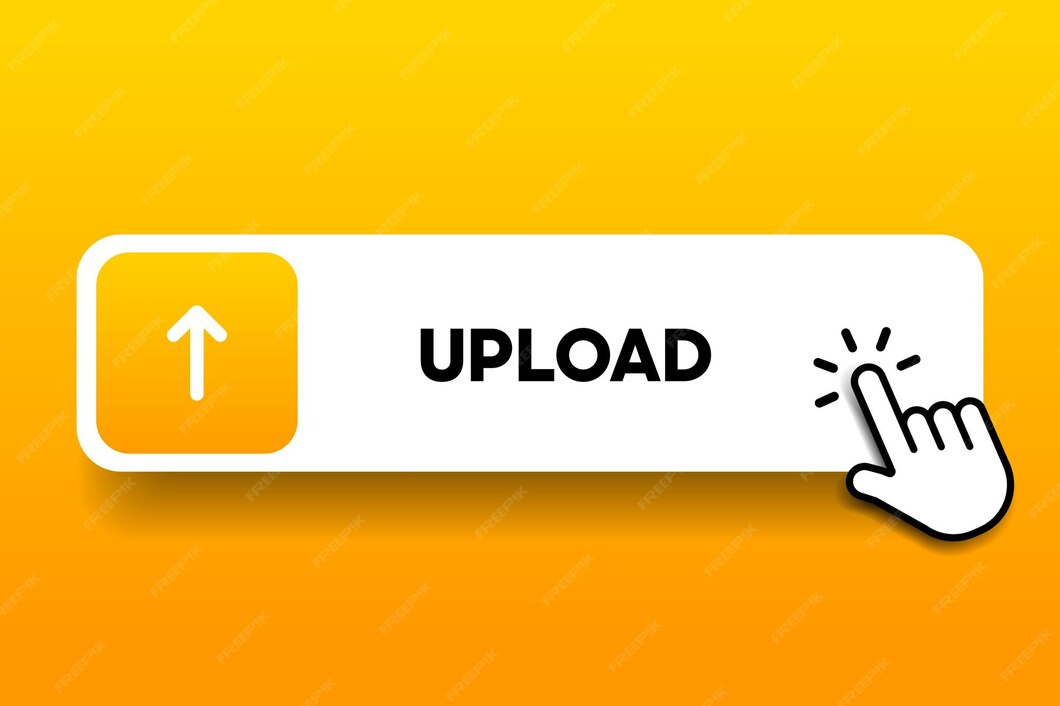 3d 업로드 버튼 아이콘 업로드 아이콘 위 화살표 하단 측면 기호 여기를 클릭하십시오 Ui Ux에 대한 버튼 프리미엄 벡터