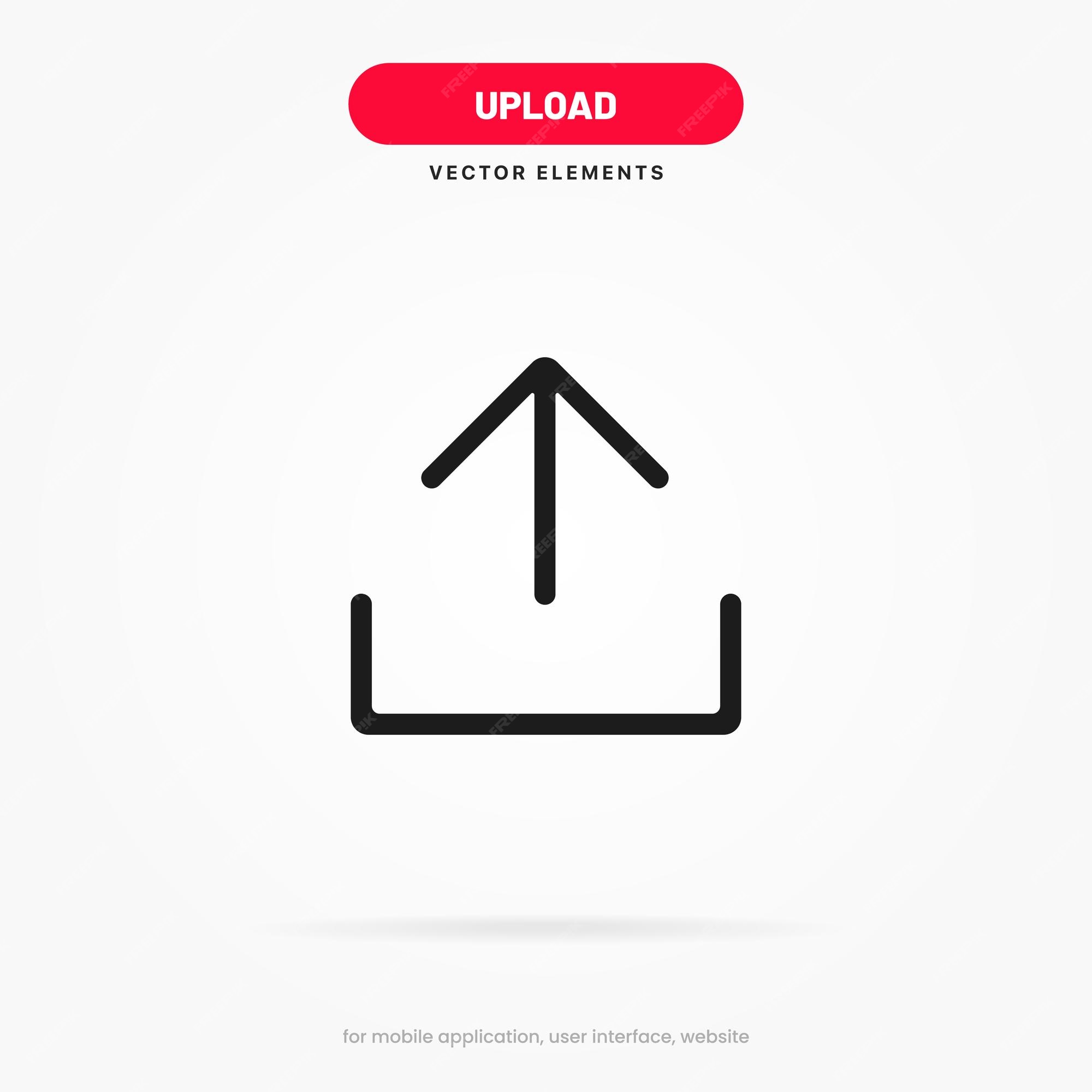 Premium Vector 3d Upload Button Icon Uploading Icon Up Arrow Bottom Side Symbol Click Here